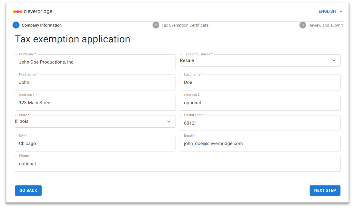 How do I fill out my online tax-exempt application? – Cleverbridge Help ...